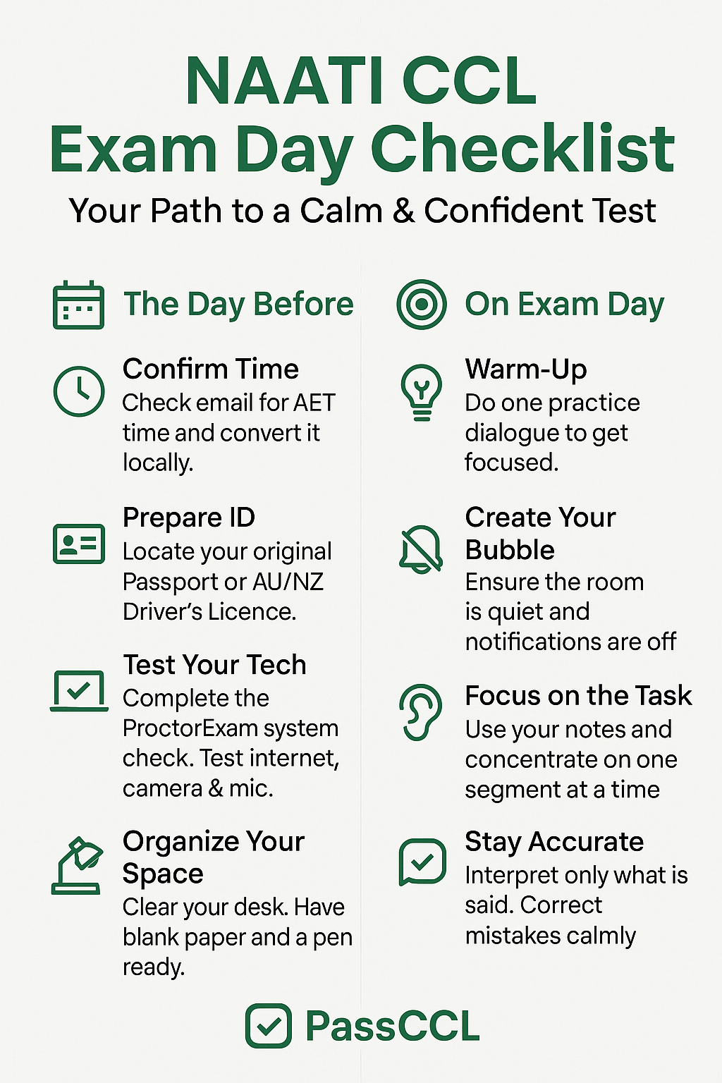NAATI CCL Exam Day Tips: Your Checklist for Success